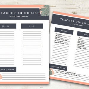 Printable Teacher to Do List, Planner, Student, Checklist - Etsy