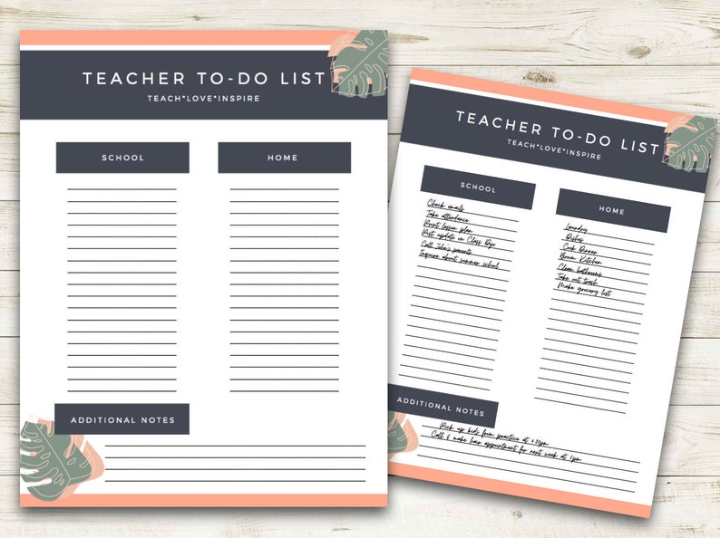 Printable Teacher to Do List, Planner, Student, Checklist - Etsy