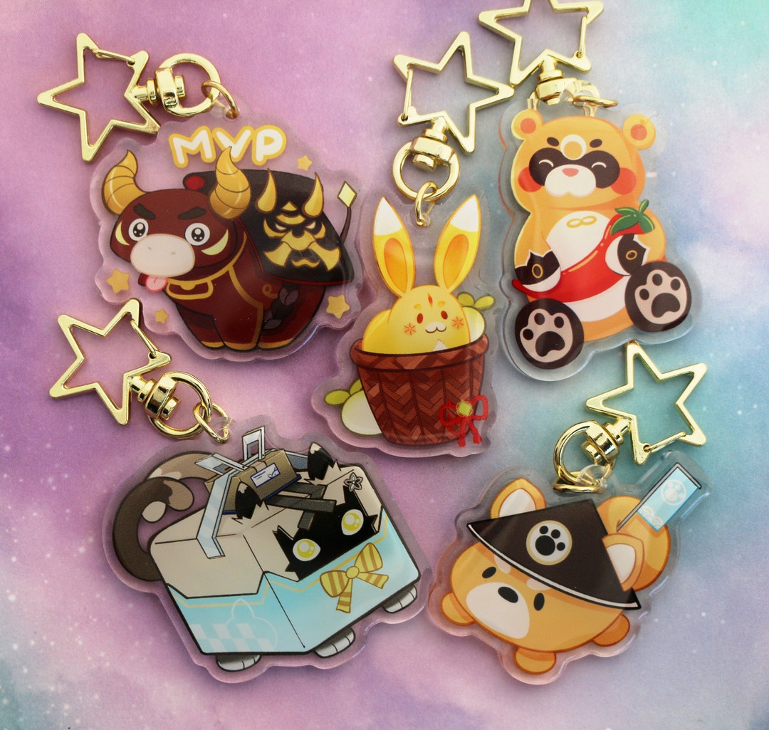 Genshin Impact Keychains 2 Double Sided Acrylic Charm - Etsy