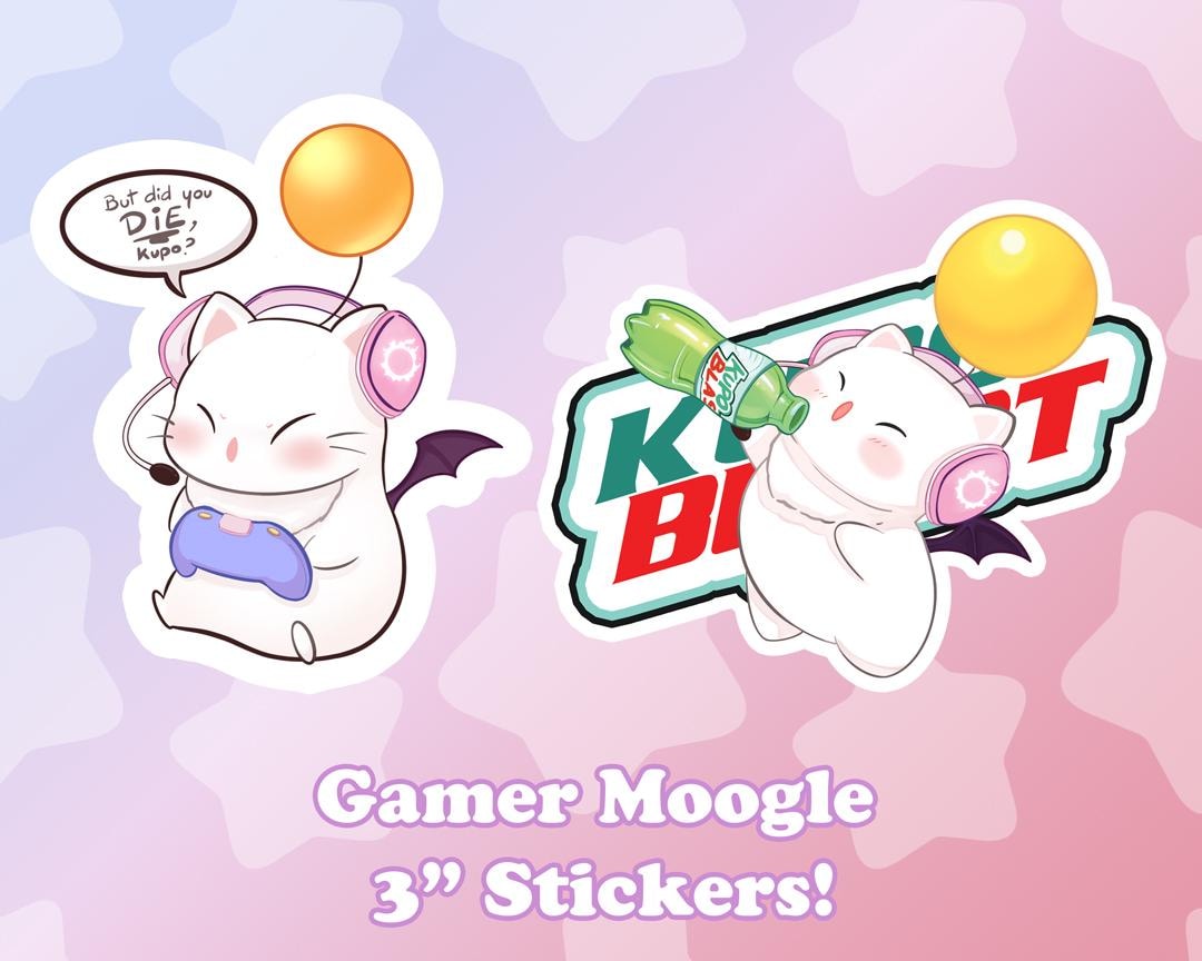 Gamer "but Did You Die, Kupo?" Moogle | FFXIV Moogle Sticker | 3" Vinyl ...