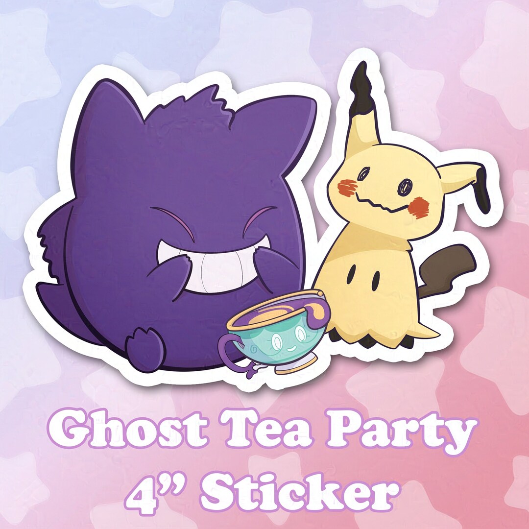 Ghost Tea Party Mimikyu Gengar and Sinistea 4x4 - Etsy