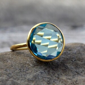 Aqua Marine Quartz Ring Sterling Silver Ring Handmade Ring | Etsy