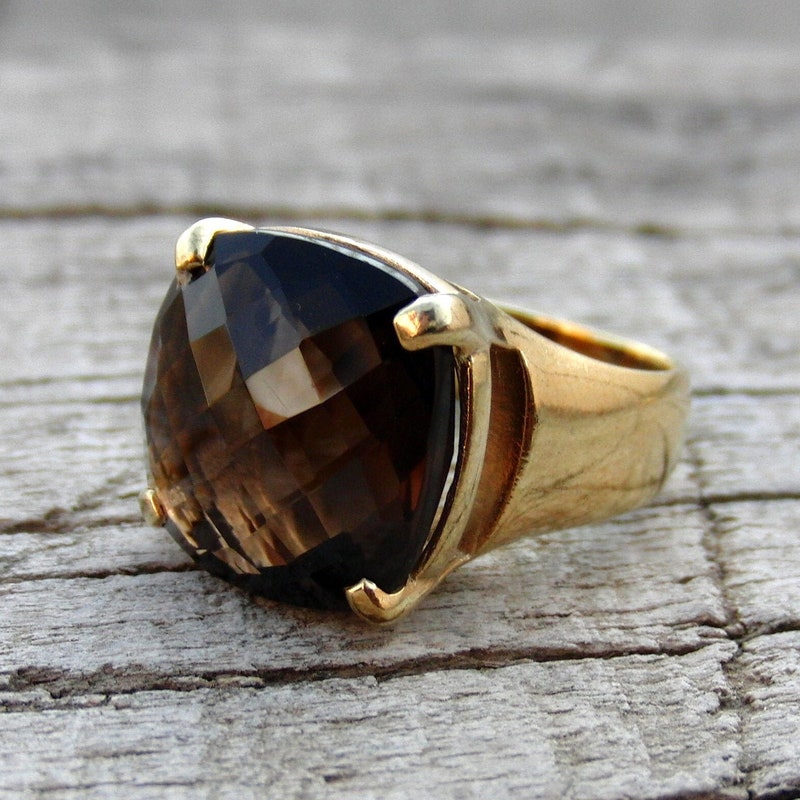 Smoky Quartz Ring - Etsy