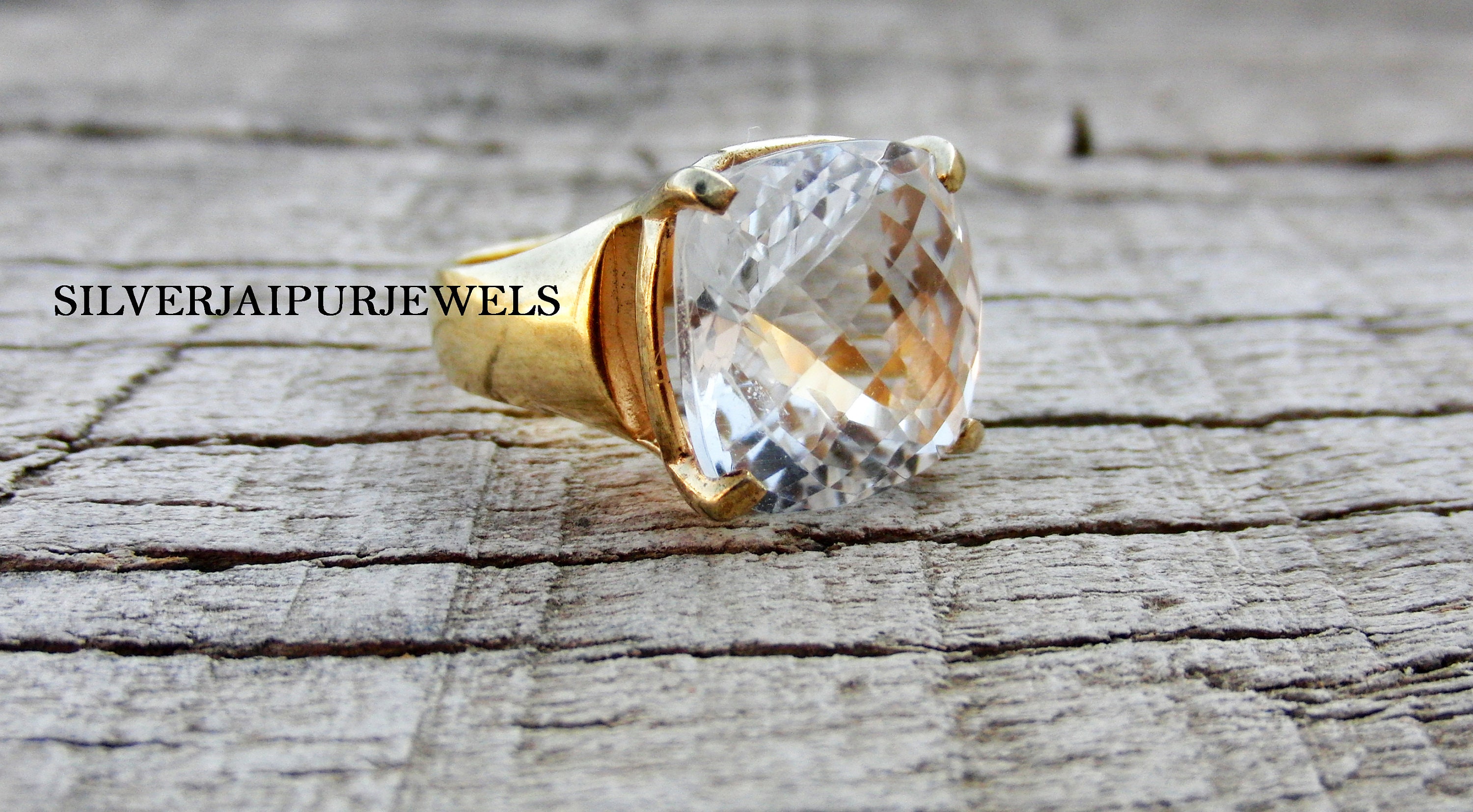 Rock Crystal Ring / Sterling Silver Ring / Statement Ring / - Etsy