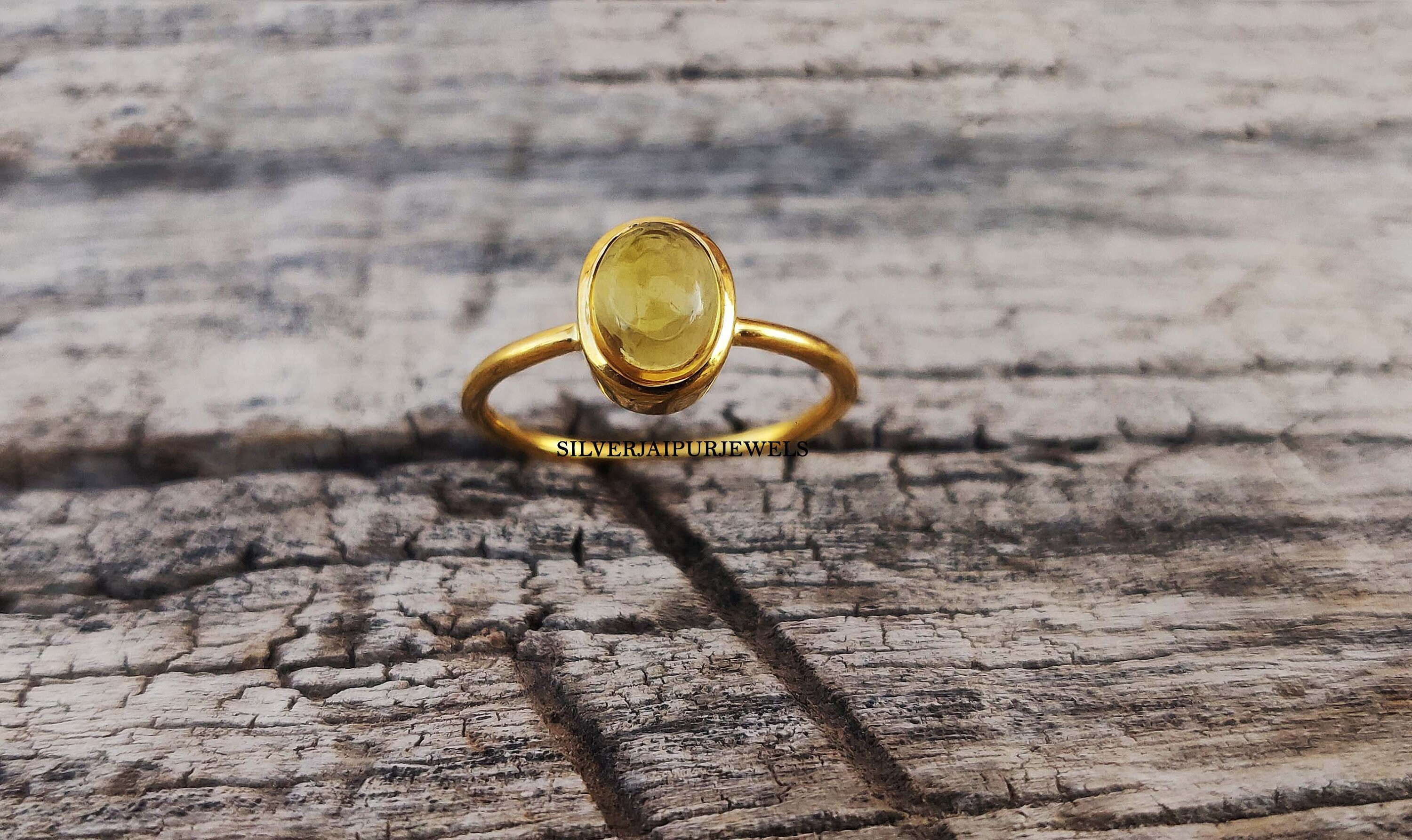 Citrine Ring 925 Sterling Silver Gemstone Ring Stackable | Etsy