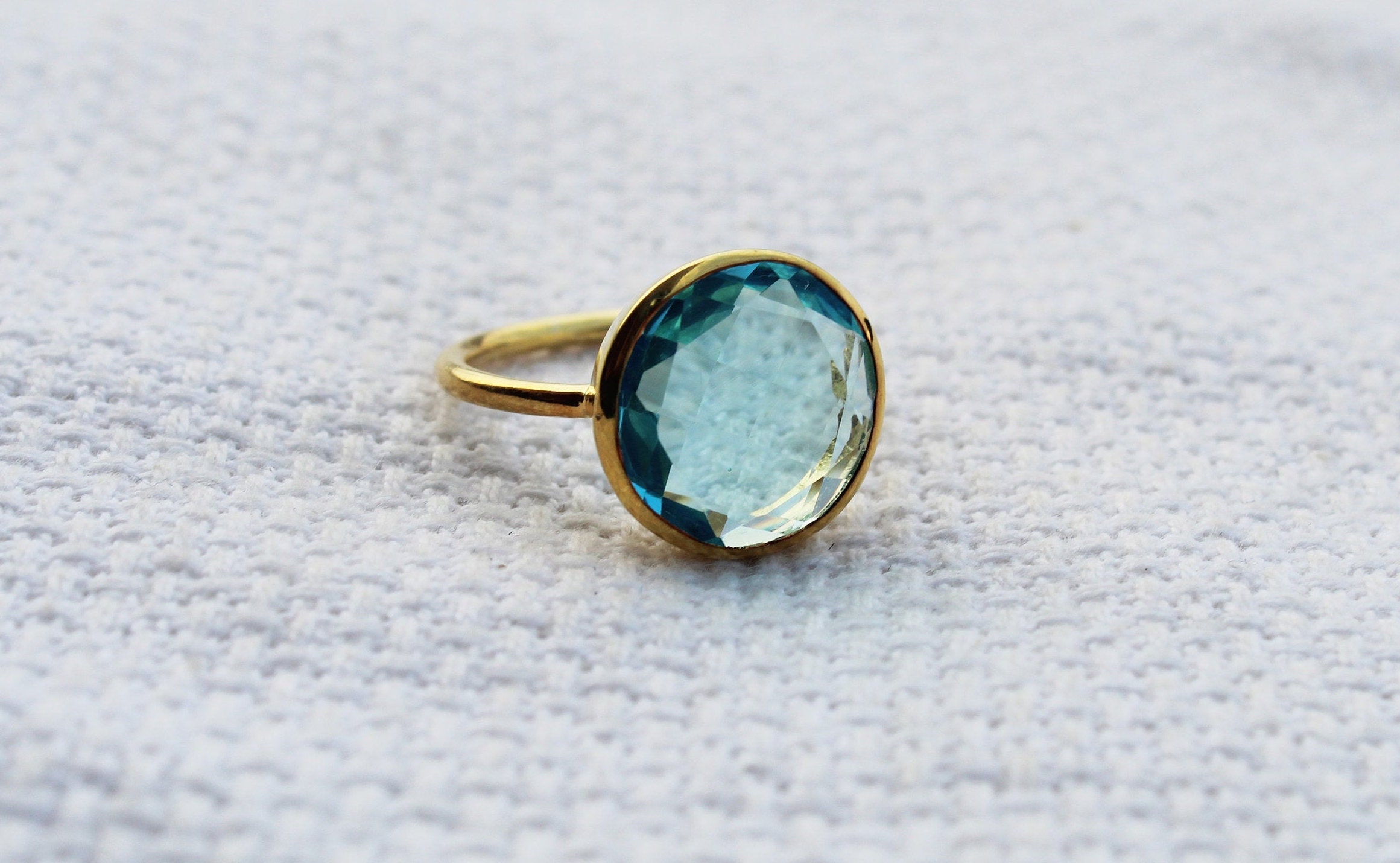 Aqua Marine Quartz Ring Sterling Silver Ring Handmade Ring | Etsy