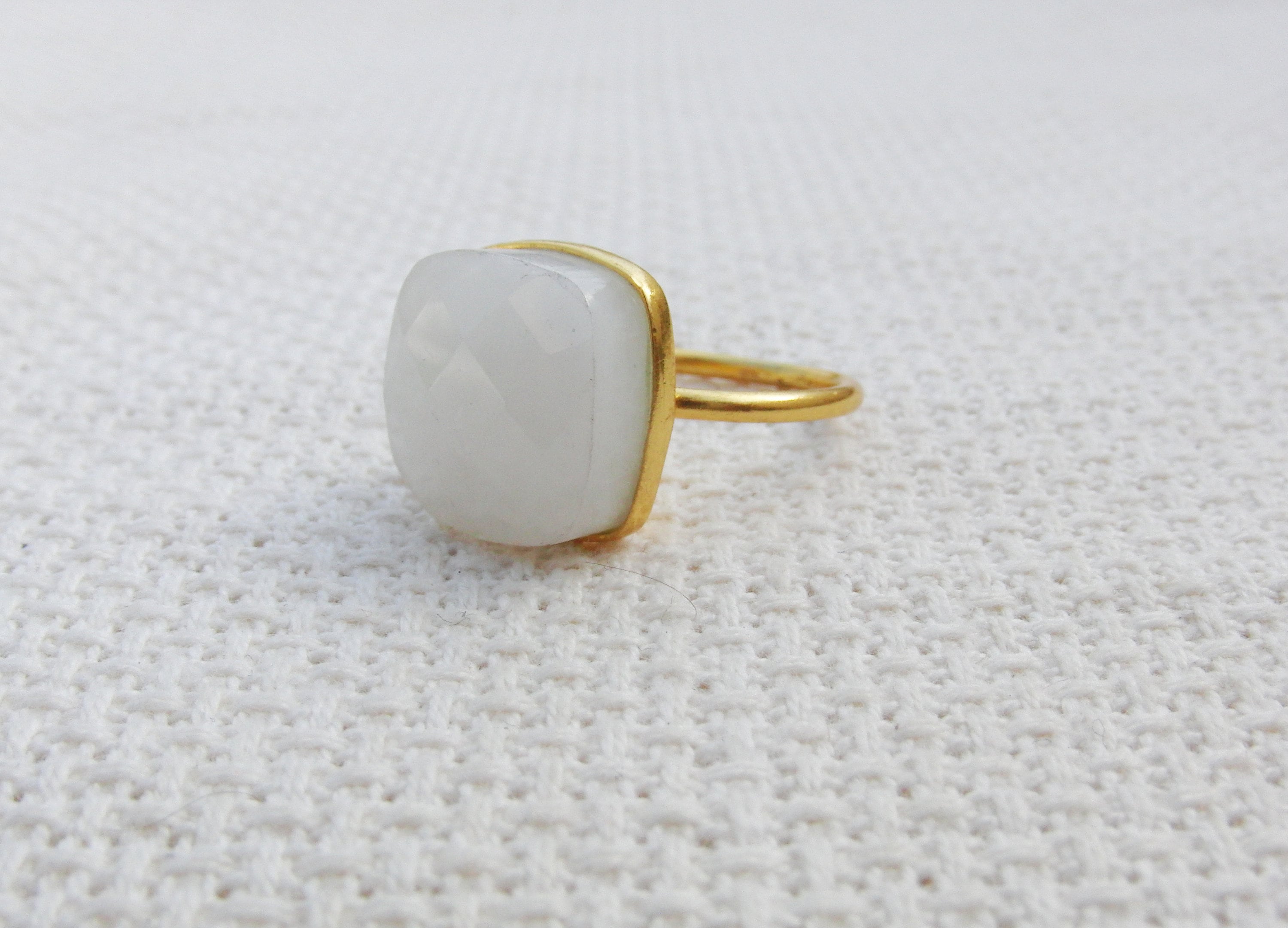 White Agate Ring, 925 Sterling Silver Ring, Ring for Women, Statement ...