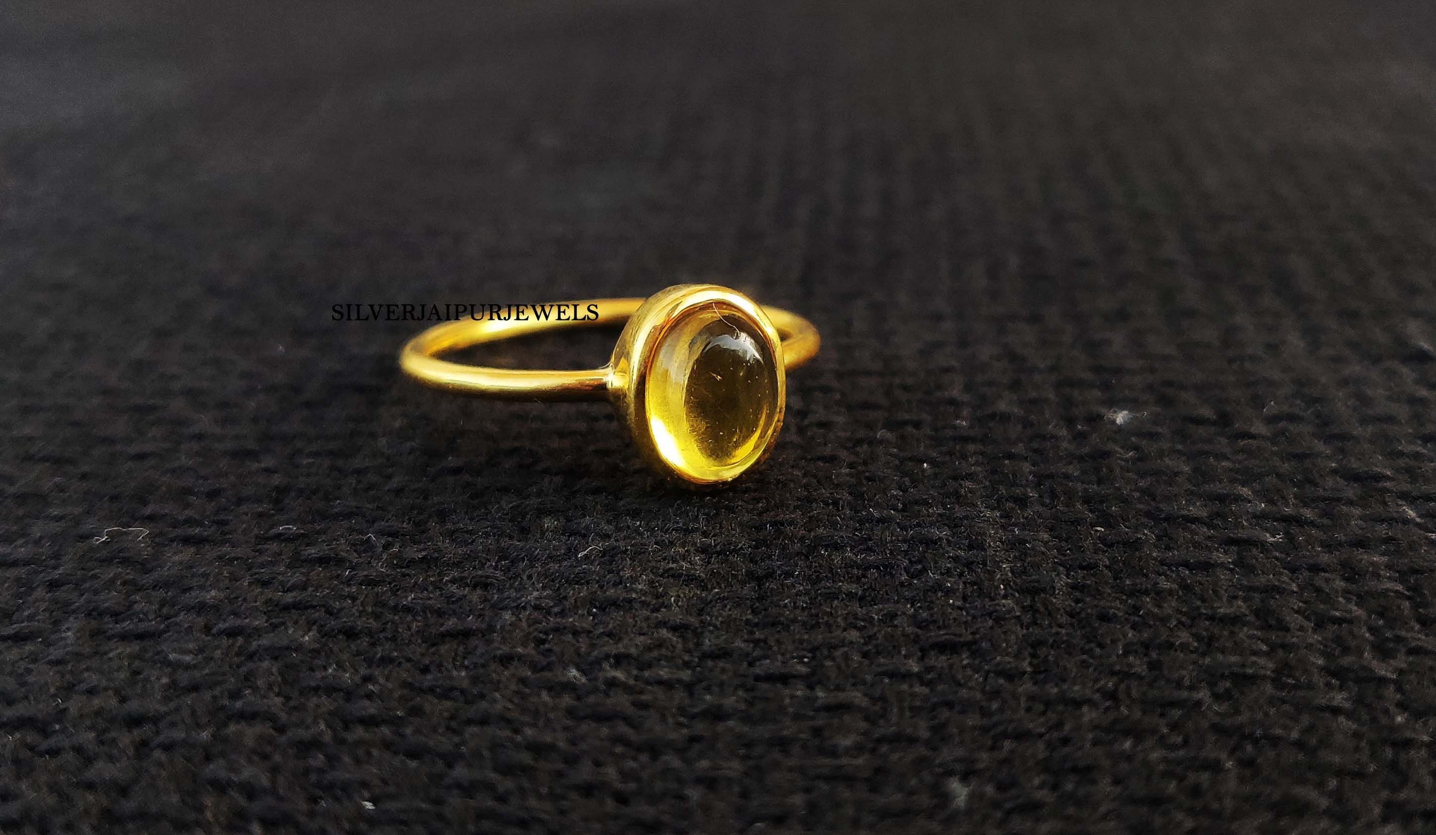 Citrine Ring 925 Sterling Silver Gemstone Ring Stackable | Etsy