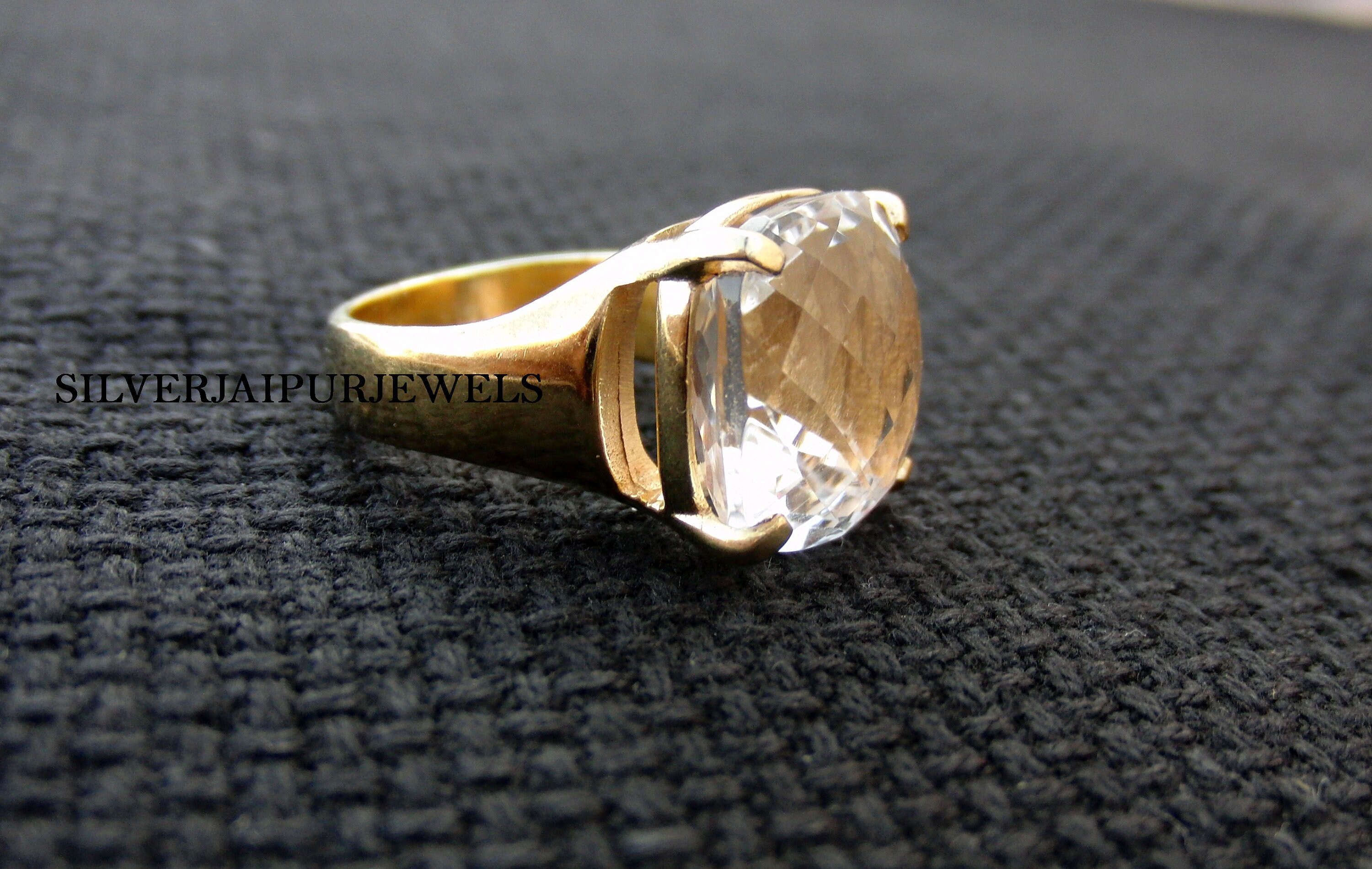 Rock Crystal Ring / Sterling Silver Ring / Statement Ring / - Etsy