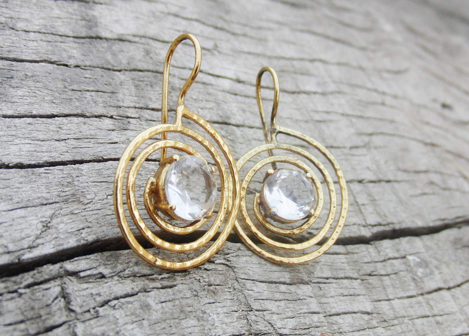 Rock Crystal Earrings Sterling Silver Earrings Hoop - Etsy