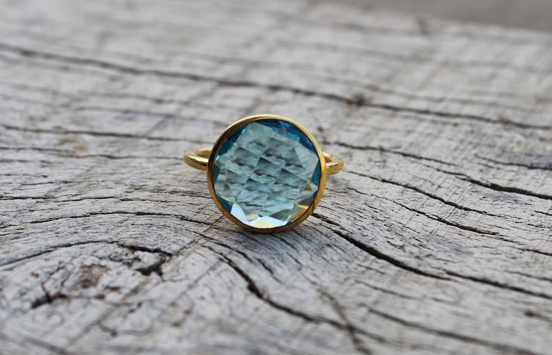 Aqua Marine Quartz Ring - Sterling Silver Ring - Handmade Ring - Ring ...