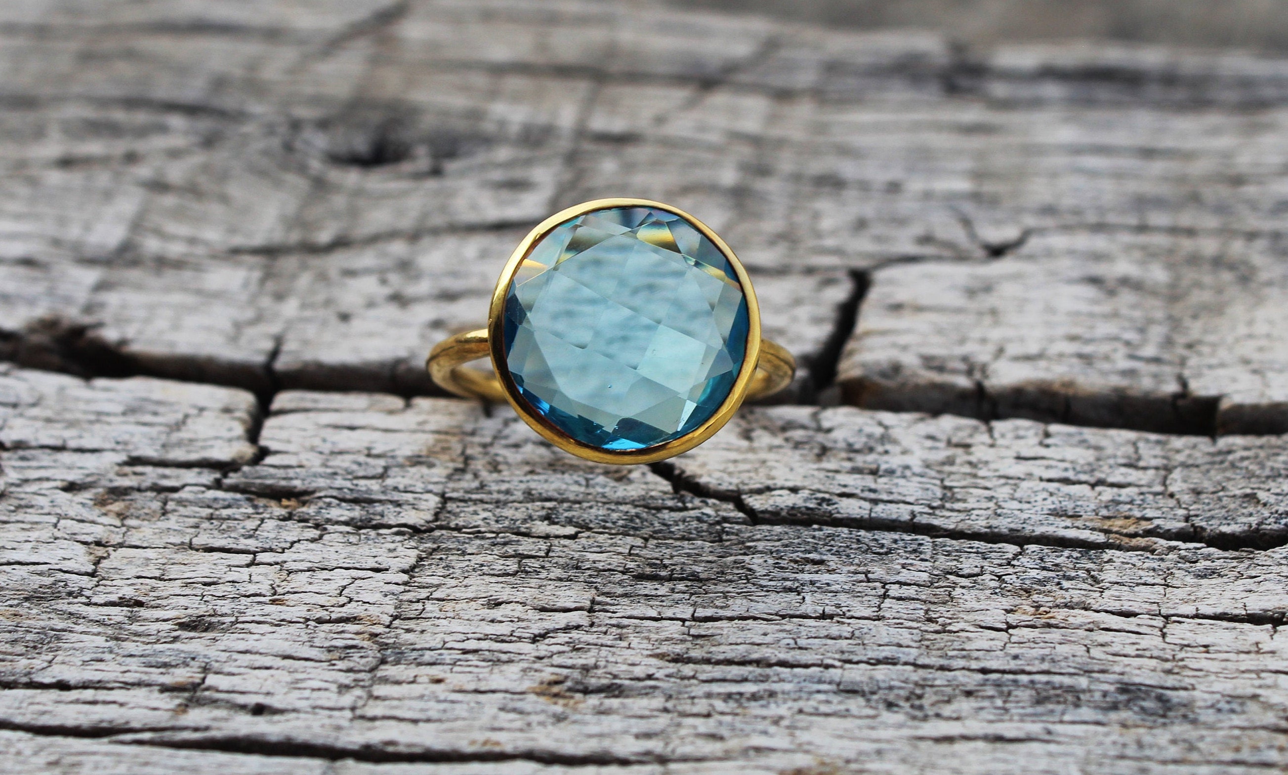Aqua Marine Quartz Ring - Sterling Silver Ring - Handmade Ring - Ring ...