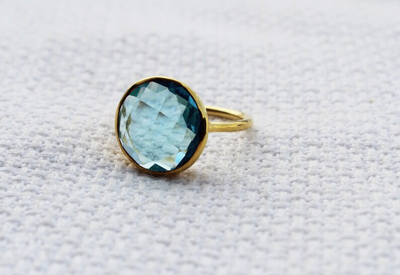 Aqua Marine Quartz Ring Sterling Silver Ring Handmade Ring | Etsy