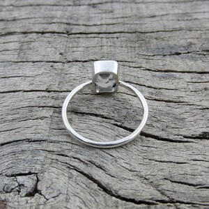 Rock Crystal Gemstone Ring - Sterling Silver Ring - 6*8 Mm Octagon ...