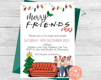 Friendsmas Party Invitations - Etsy