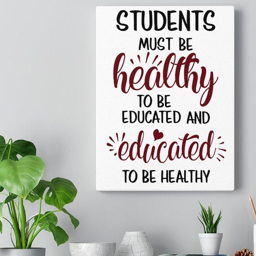 Students Must Be Healthy to Be Educated Wall Decal School - Etsy