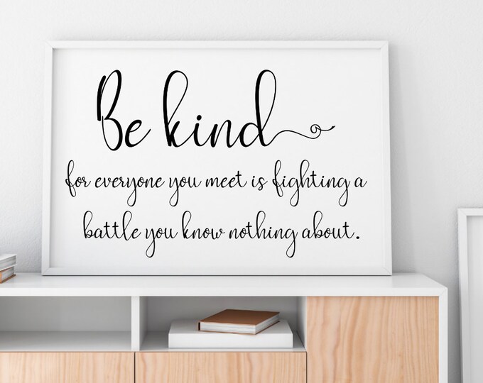 Work Hard & Be Kind to Each Other Poster Be Kind Poster Wall | Etsy