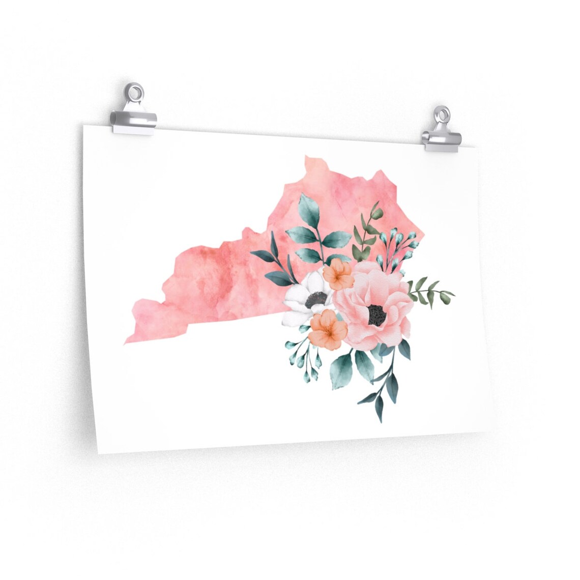 Kentucky Premium Matte Poster State of Kentucky Watercolor | Etsy