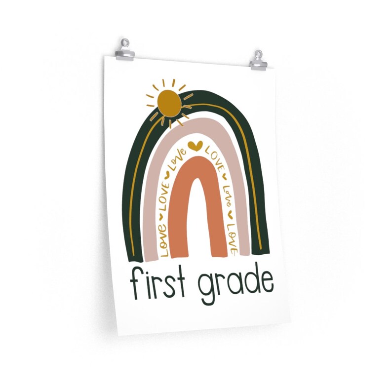 Neutral Rainbow Poster First Grade Wall Art Print 1st Grade - Etsy