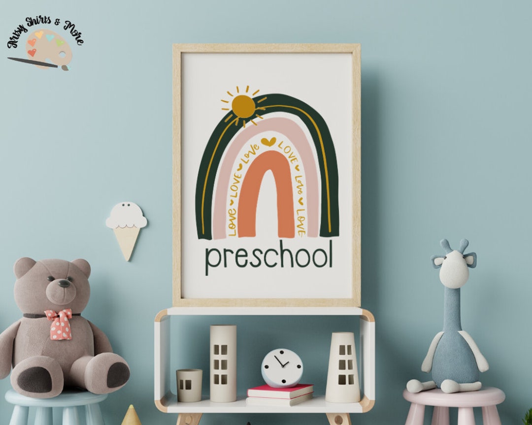 Neutral Rainbow Poster, Preschool Wall Art Print Poster, Classroom Art ...