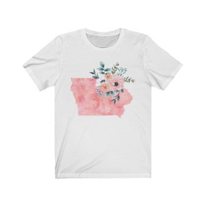Iowa Home State Watercolor Floral Shirt, Iowa Floral Shirt, Feminine ...