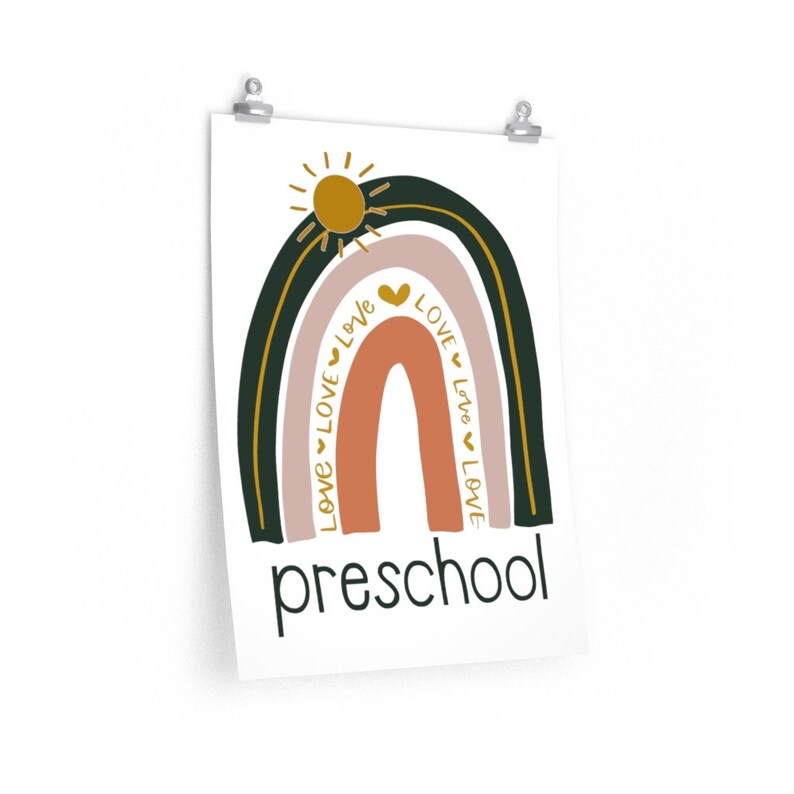 Neutral Rainbow Poster Preschool Wall Art Print Poster - Etsy
