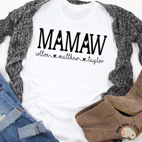 Mamaw Shirt With Grandkids Names Custom Mamaw Shirt Gift for - Etsy