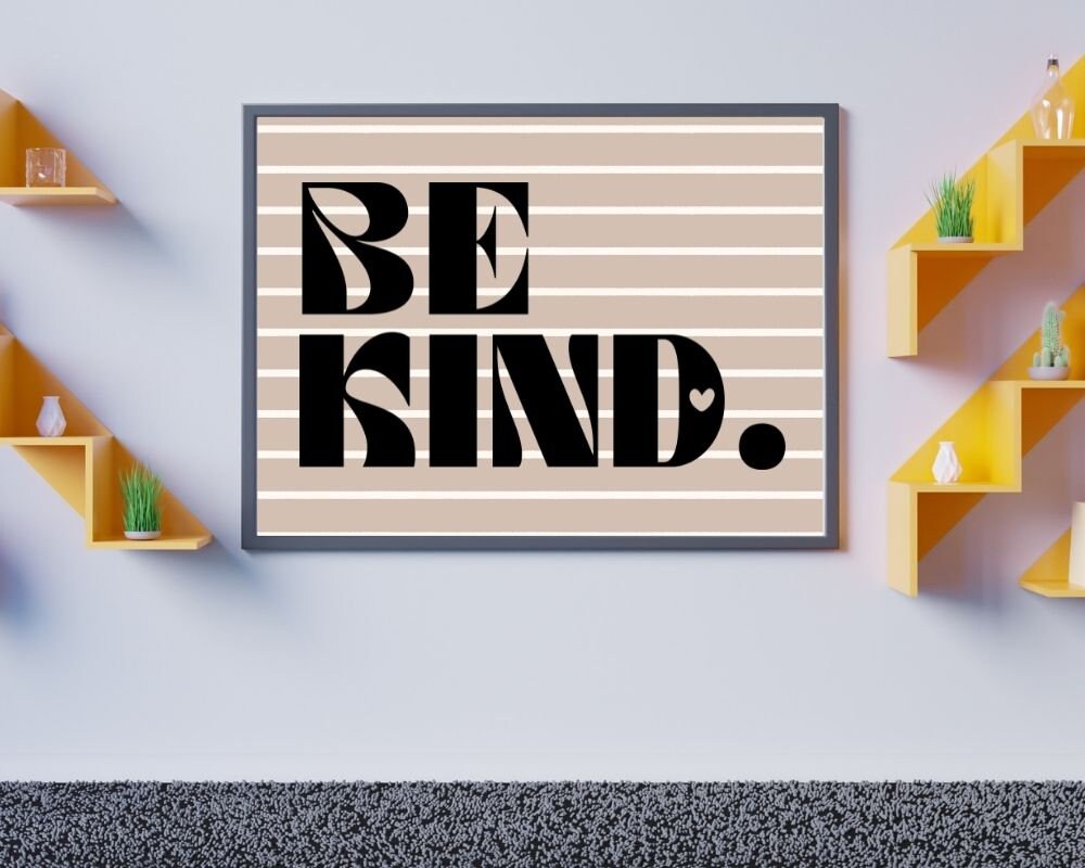 Be Kind Poster Cute Trendy Retro Poster for School Hippie Be - Etsy