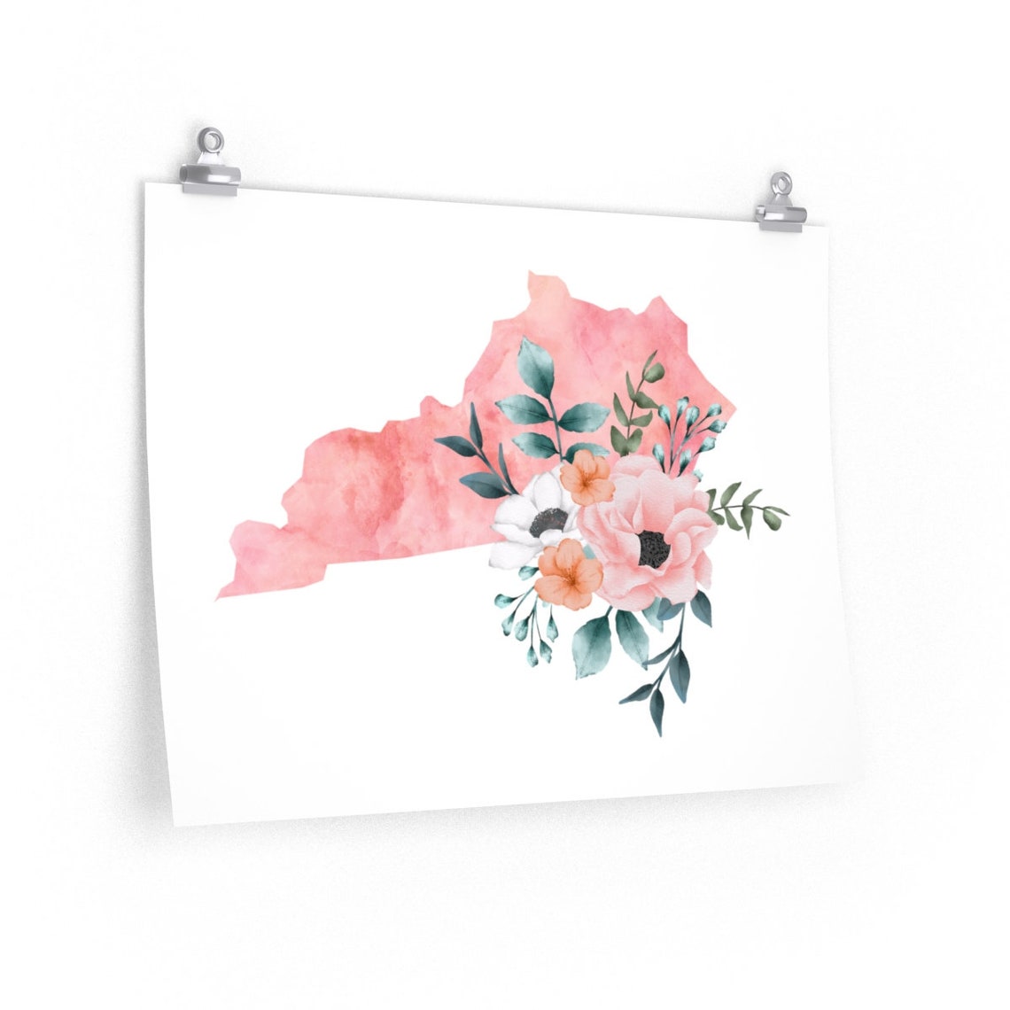 Kentucky Premium Matte Poster State of Kentucky Watercolor | Etsy