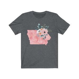Iowa Home State Watercolor Floral Shirt, Iowa Floral Shirt, Feminine ...