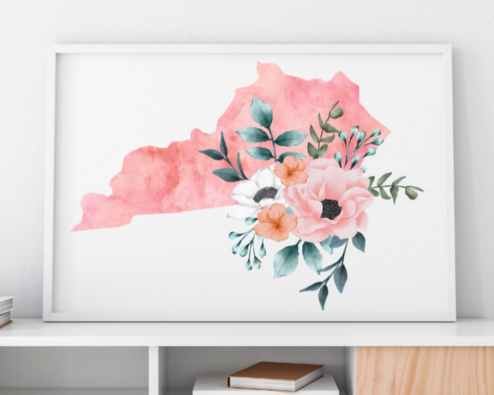 Kentucky Premium Matte Poster State of Kentucky Watercolor - Etsy