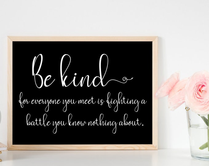 Work Hard & Be Kind to Each Other Poster Be Kind Poster Wall | Etsy