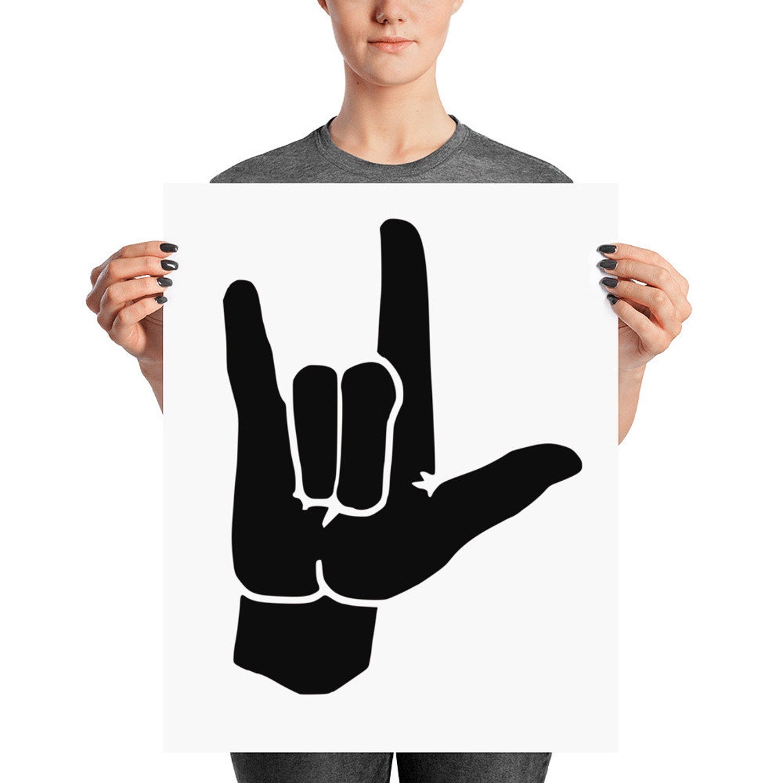 I Love You Sign Poster Sign Language I Love You Sign Wall Art | Etsy