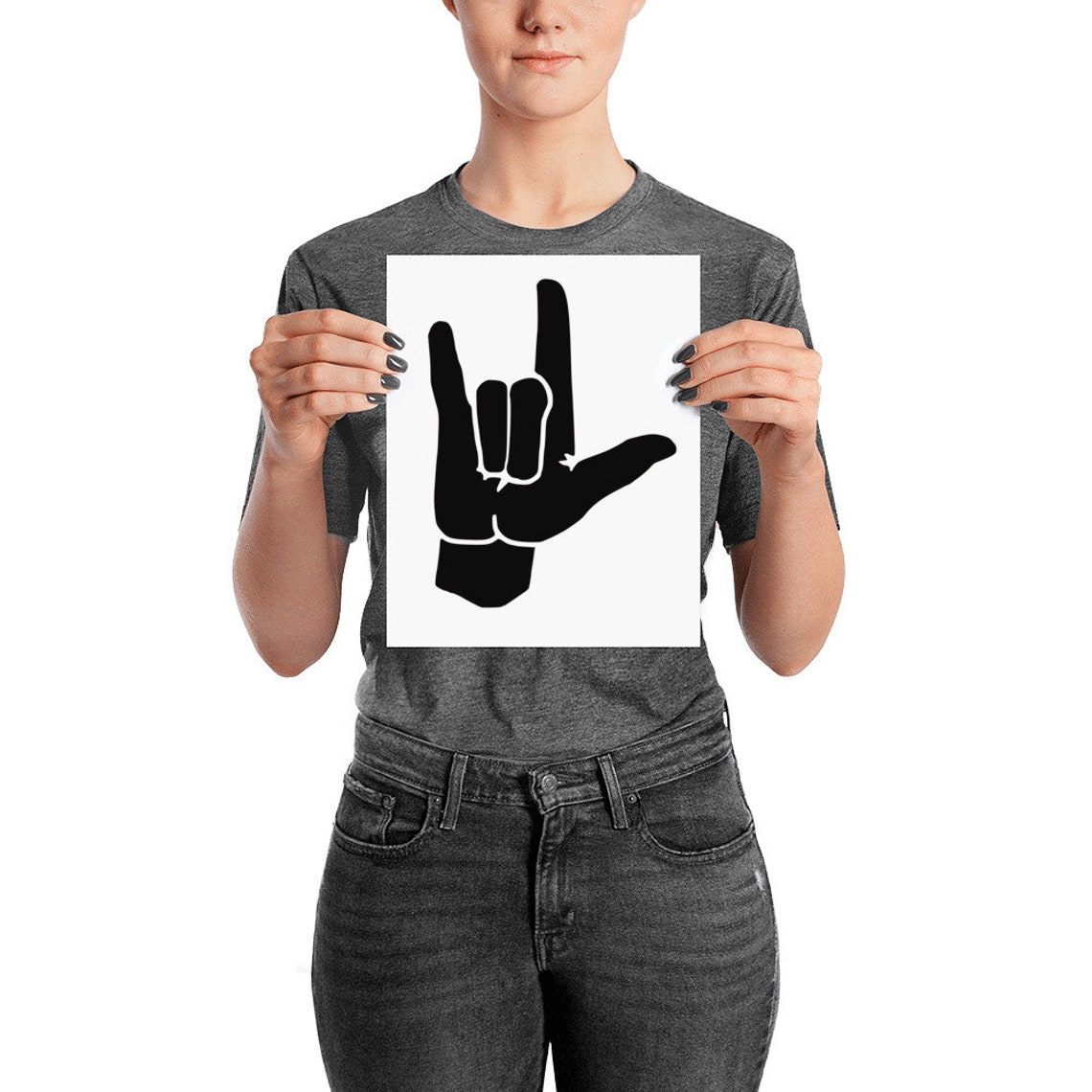 I Love You Sign Poster Sign Language I Love You Sign Wall Art | Etsy