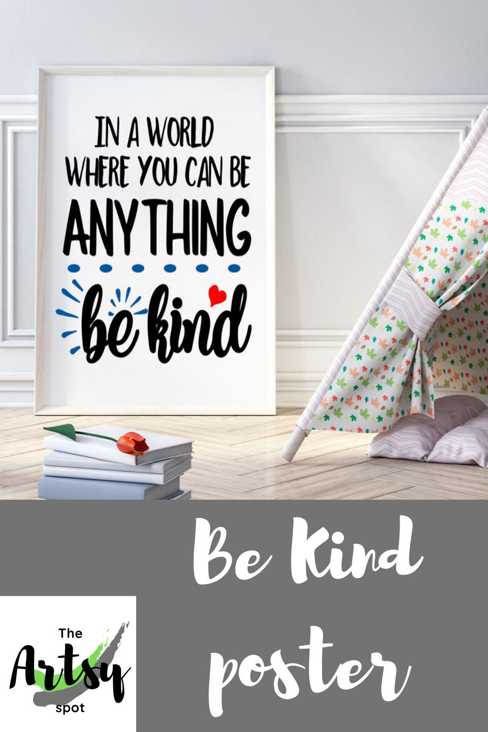In a world where you can be anything Be Kind wall art poster | Etsy