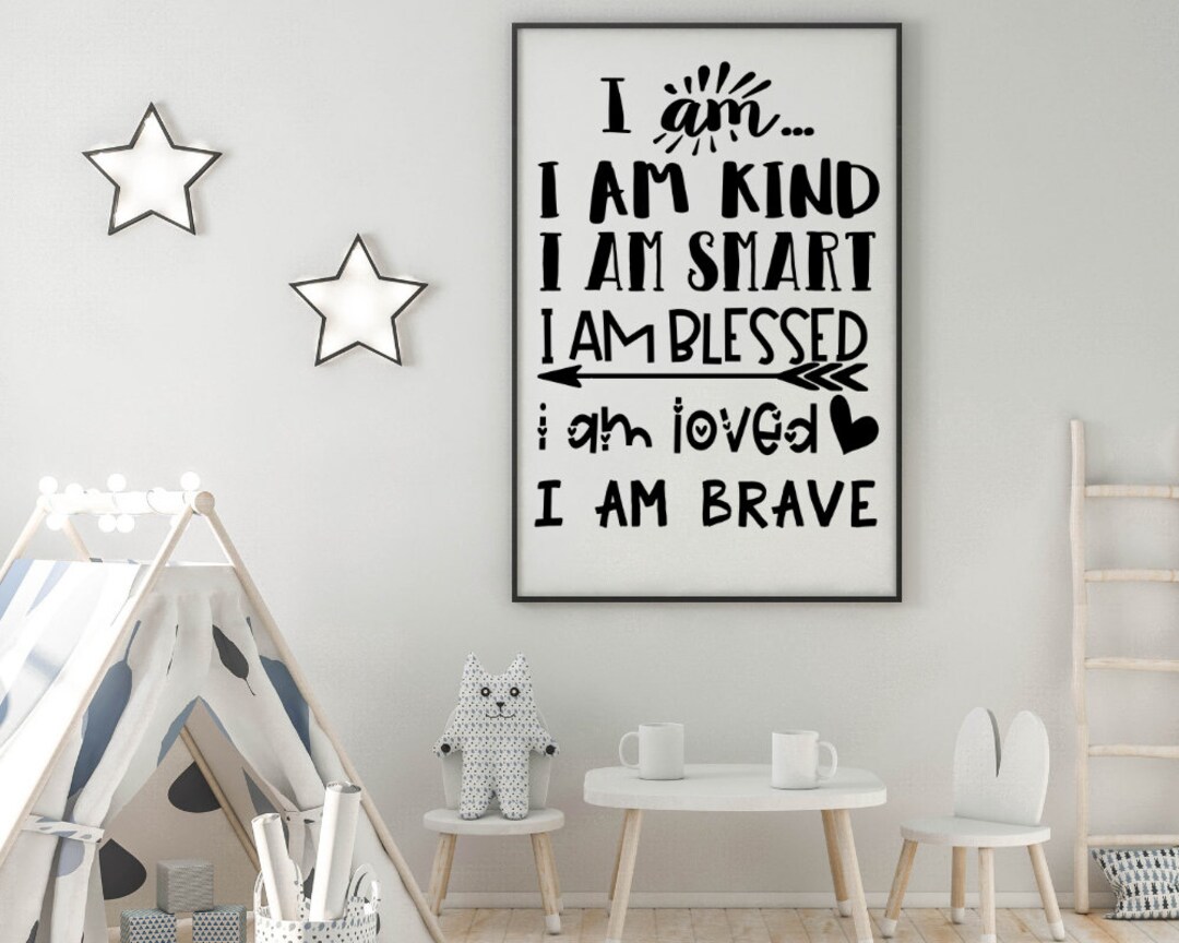 I AM Positive Affirmations Child's Bedroom Poster, Positive Classroom ...