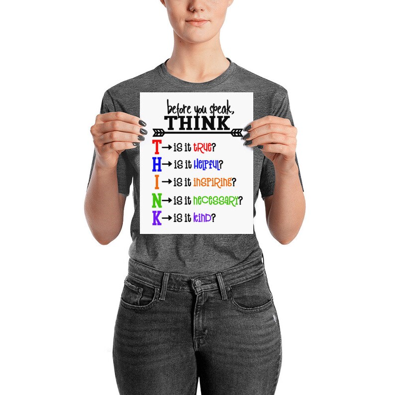 Think Acronym Poster Print Before You Speak THINK is It - Etsy Ireland
