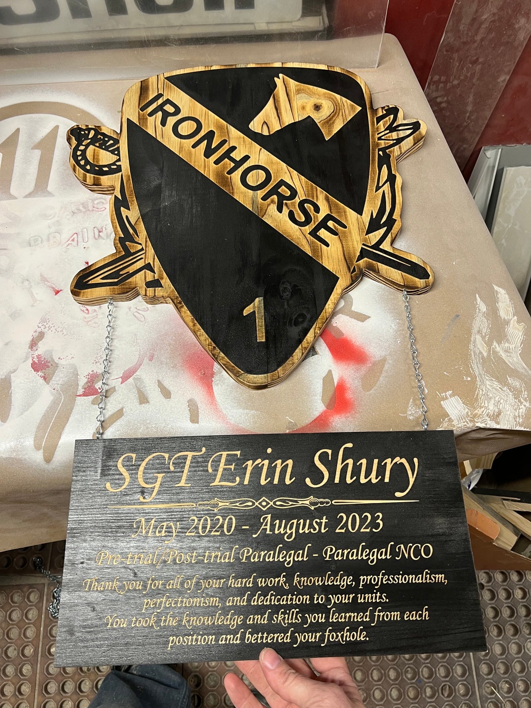 1st Cavalry Division Plaque — Going Away Gift for Soldiers, Ncos and ...