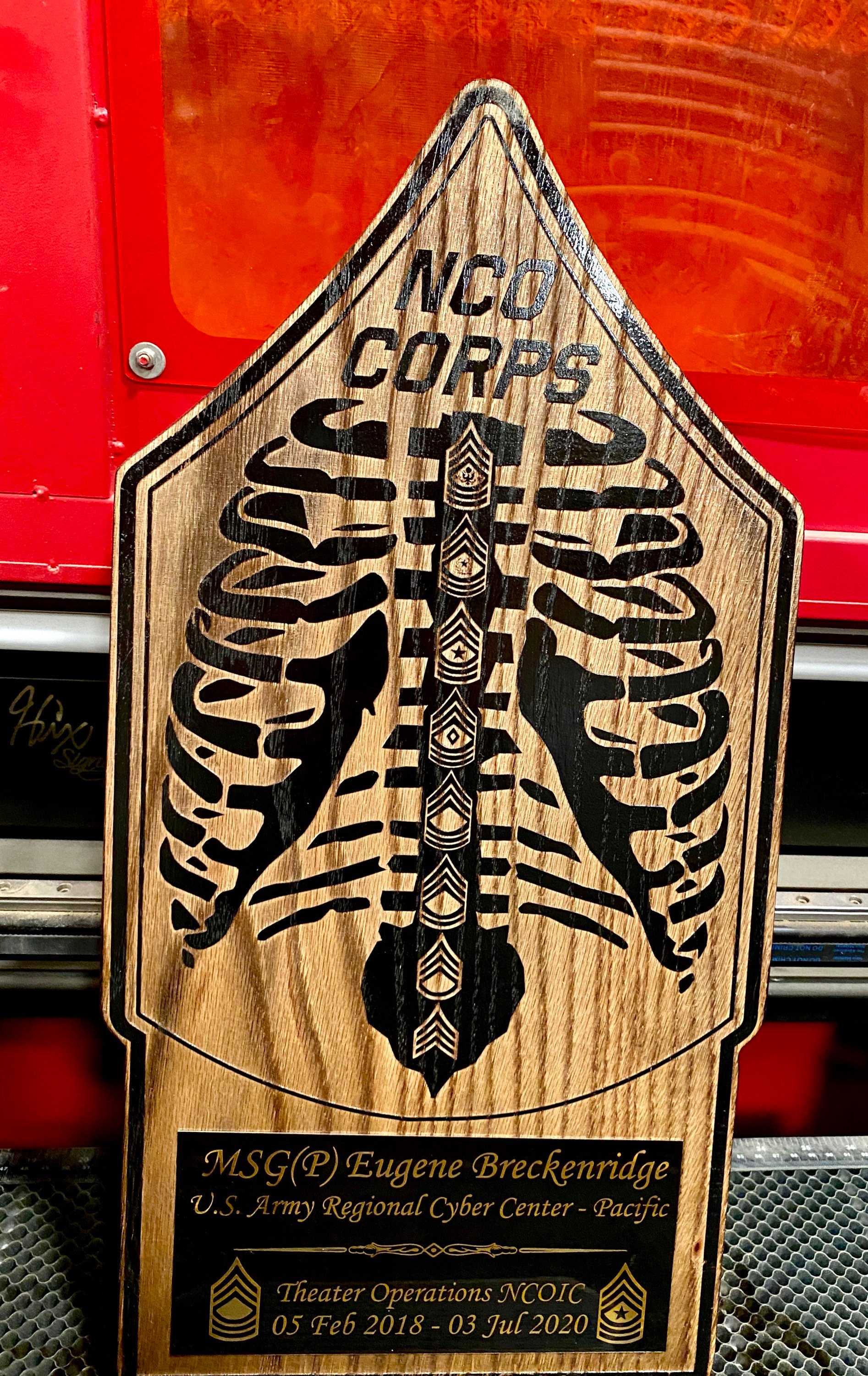 Backbone - Noncommissioned Officer Plaque Backbone of the Army - Etsy