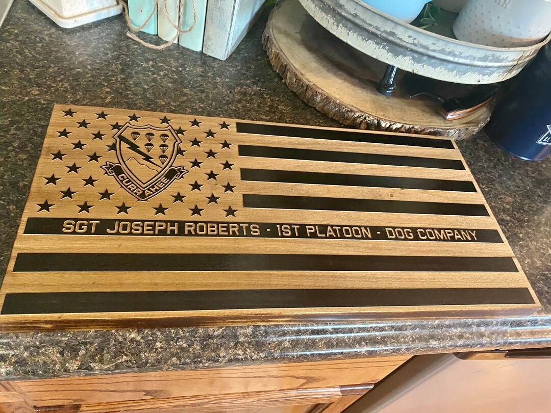 Army Unit American Flag Plaque — Going Away Gift for Soldiers, Ncos and ...