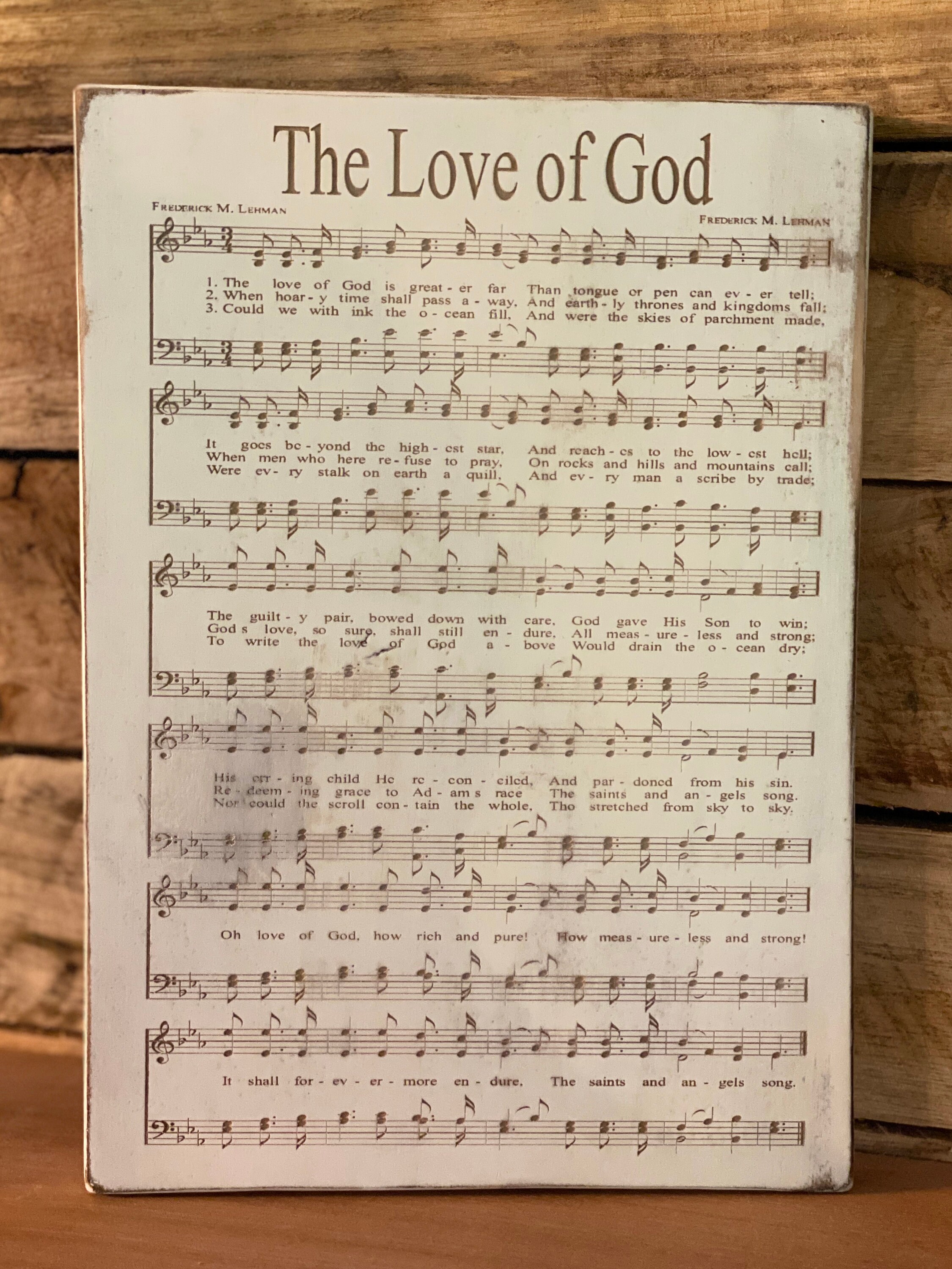 Hymn Sheet Music Laser Engraved on White Washed Wood - Etsy