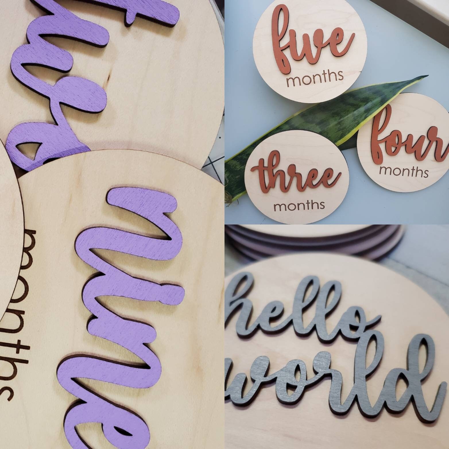 Wooden Milestone Rounds Photo Props Baby Milestones | Etsy