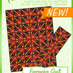 Digital Firecracker Fun & Done Quilting Quilting Pattern Quilt as You Go Fairy Lake Quilt ...