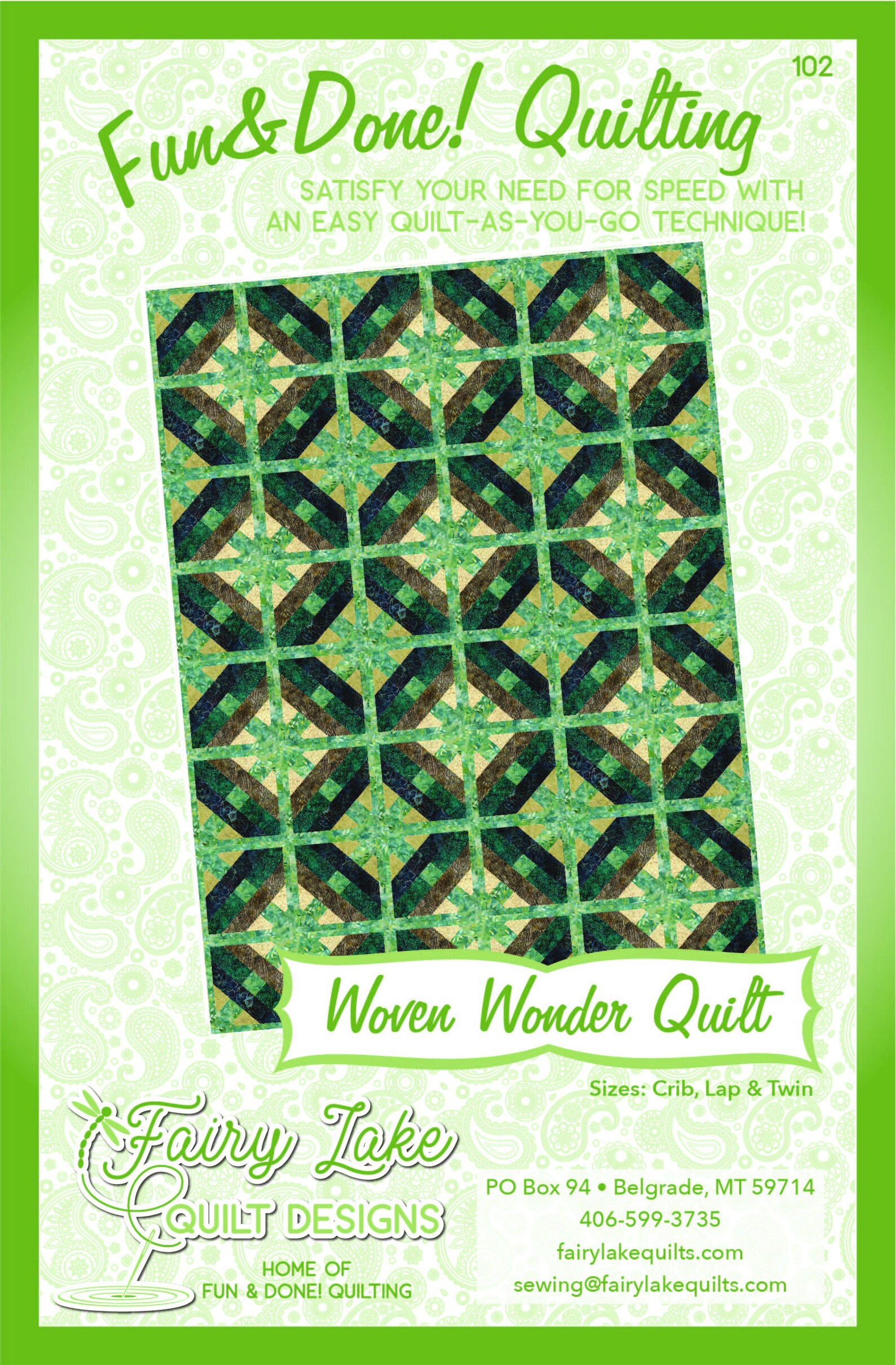 Digital Woven Wonder Quilt - Fun & Done Quilting - Quilt Pattern - Quilt as You Go - Fairy Lake ...
