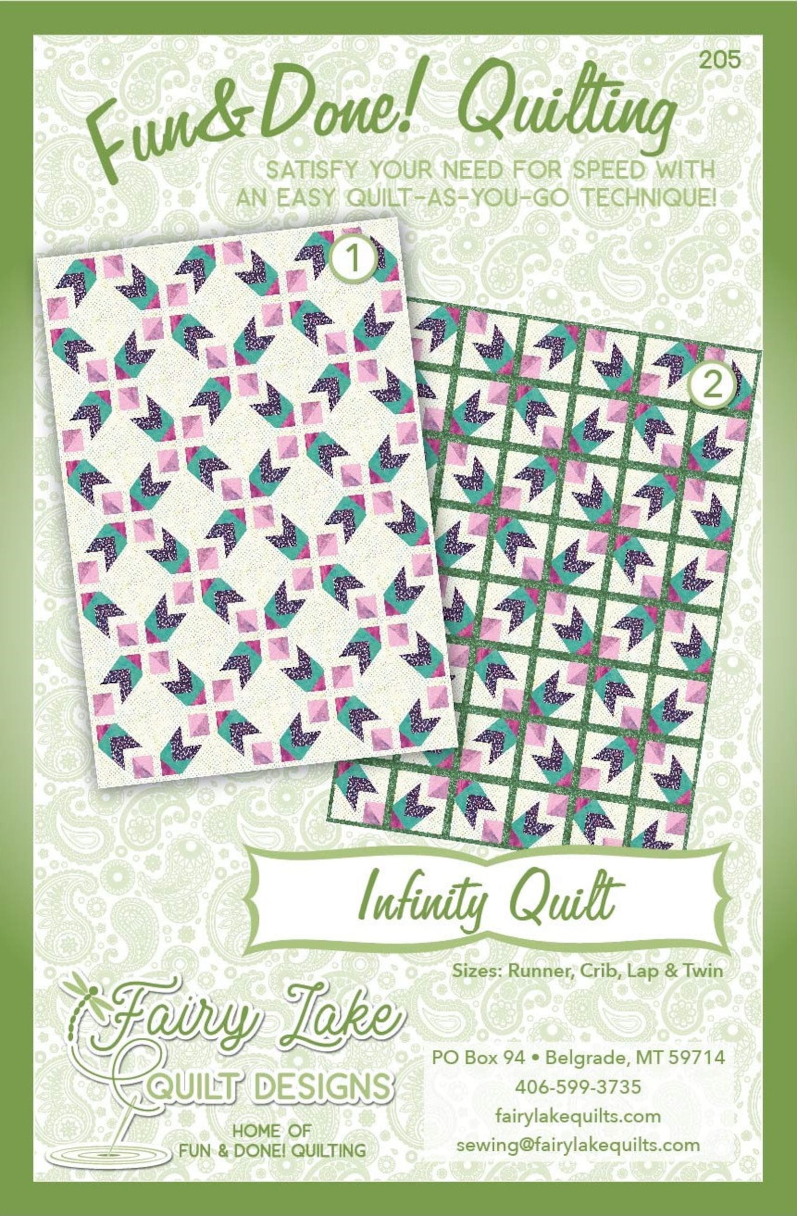 Infinity Quilt Pattern - Fun & Done Quilting - Quilt as You Go - Fairy ...