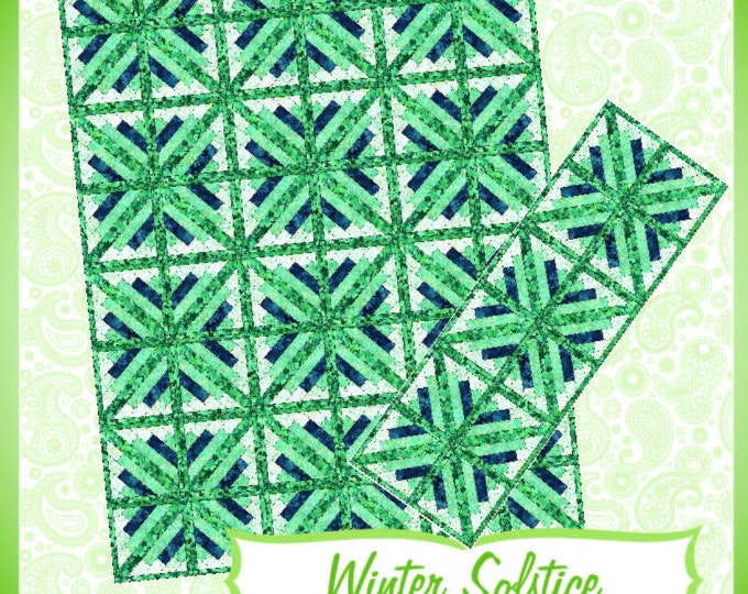 Digital Winter Solstice Quilt Pattern Fun & Done Quilting Quilt as You Go Fairy Lake Quilt ...