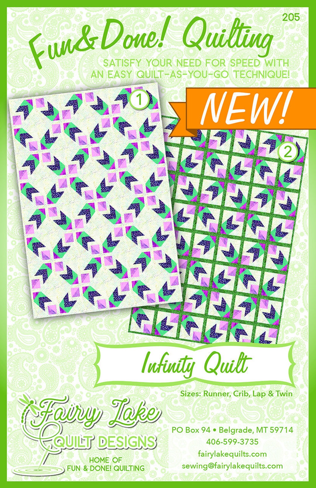 Infinity Quilt Pattern Fun & Done Quilting Quilt as You Go Fairy Lake ...