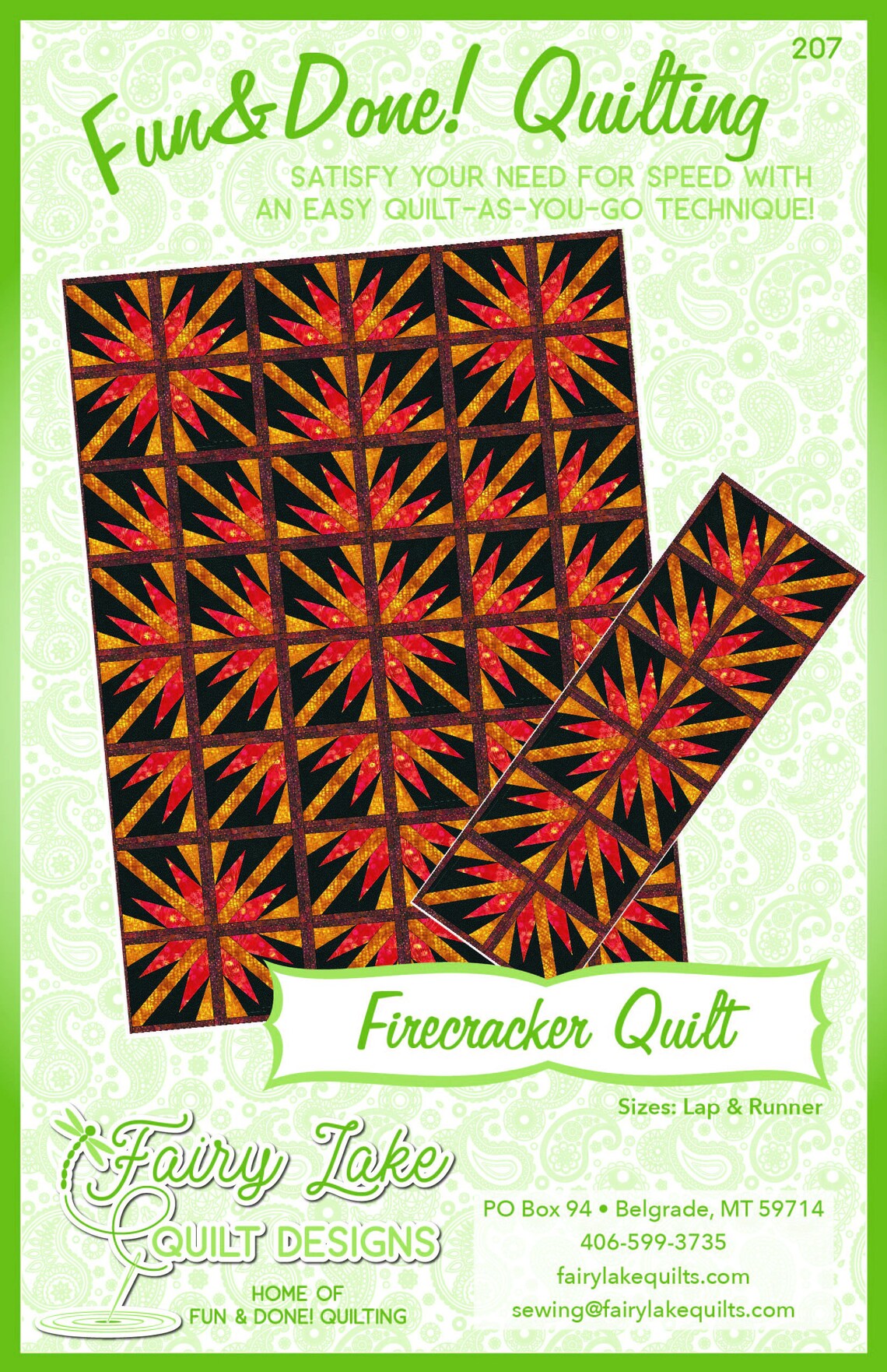 Firecracker - Fun & Done Quilting - Quilting Pattern - Quilt as You Go ...