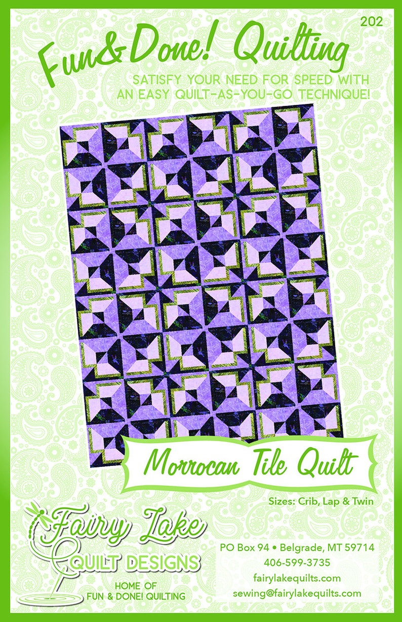 Moroccan Tile Quilt - Fun & Done Quilting - Quilting Pattern - Quilt as ...