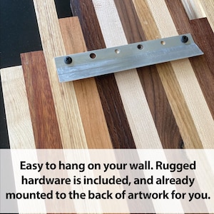 Staggered Wood Wall Artwork, Slat Panel Art, Home Decor, Mid-century ...